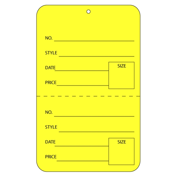 Item # T1429, Price Tag - Yellow Unstrung On Universal Tag